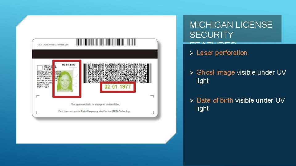 Checking Identification Individuals under 21 years of age