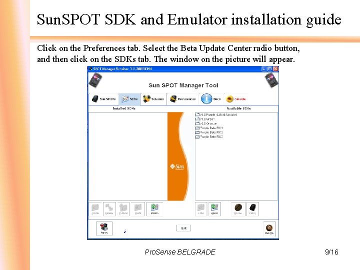 Deploying Sun SPOT SDK and Emulator on your