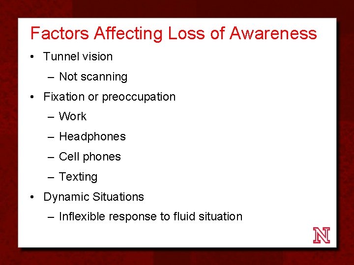 Situational Awareness Ofc Aaron Pembleton Situational Awareness Aviation