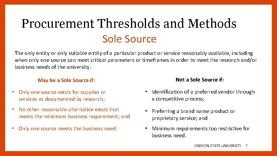 Procurement Contracts and Materials Management PROCUREMENT STANDARDS AND
