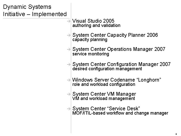 Dynamic Systems Initiative DSI Model and PolicyBased Systems
