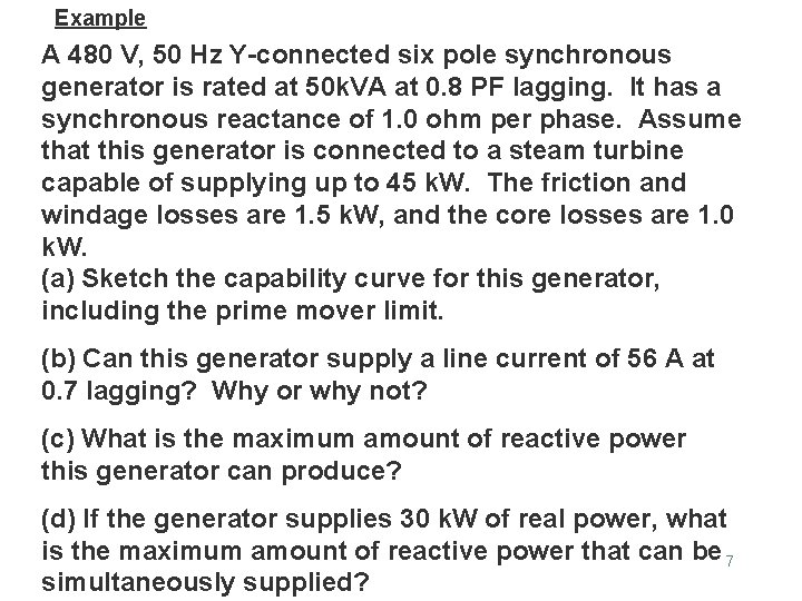 Synchronous Generator Capability Curve EE 341 Energy Conversion