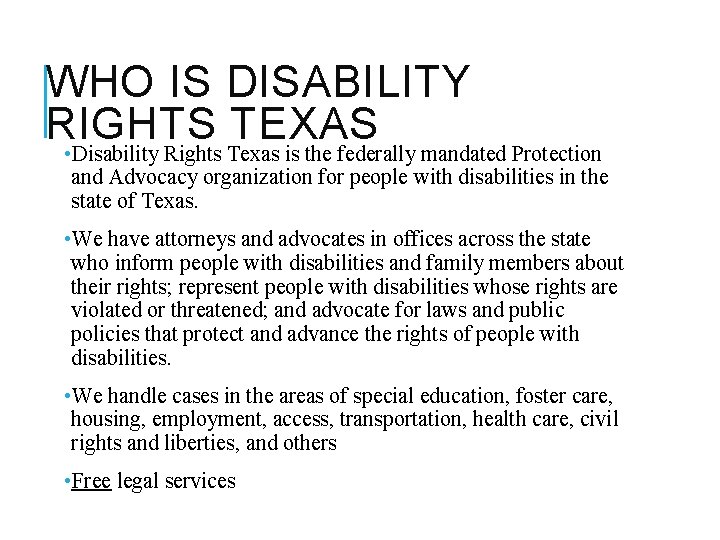 REPRESENTING CHILDREN AND PARENTS WITH DISABILITIES BRANDY A