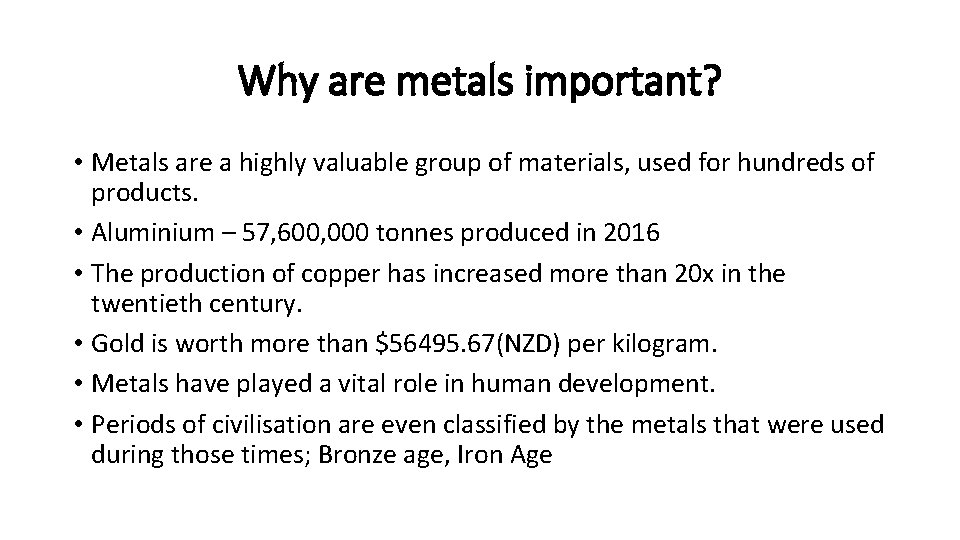 Sculpture Park Metals The Periodic Table What are