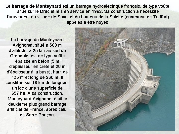Barrages et Lacs de retenue Franais Le barrage