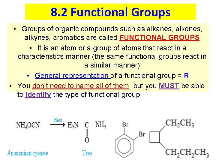 ORGANIC CHEMISTRY 8 2 Functional Groups Groups of