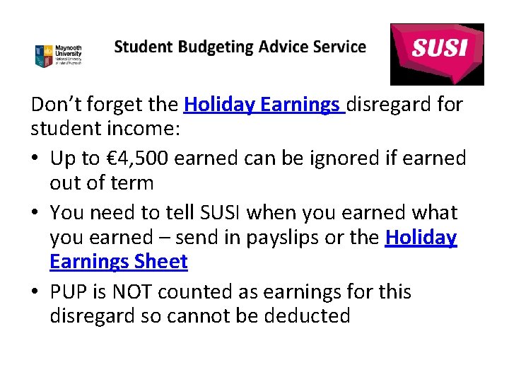 Student Budgeting Advice Service SUSI Information Session Ruth