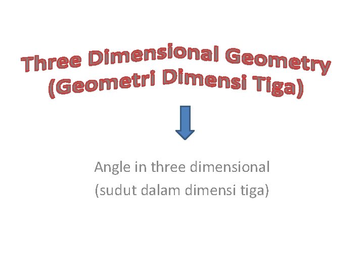 Angle in three dimensional sudut dalam dimensi tiga