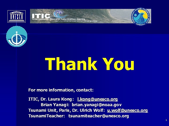 IOC Capacity Building Tsunami Teacher Laura Kong Director