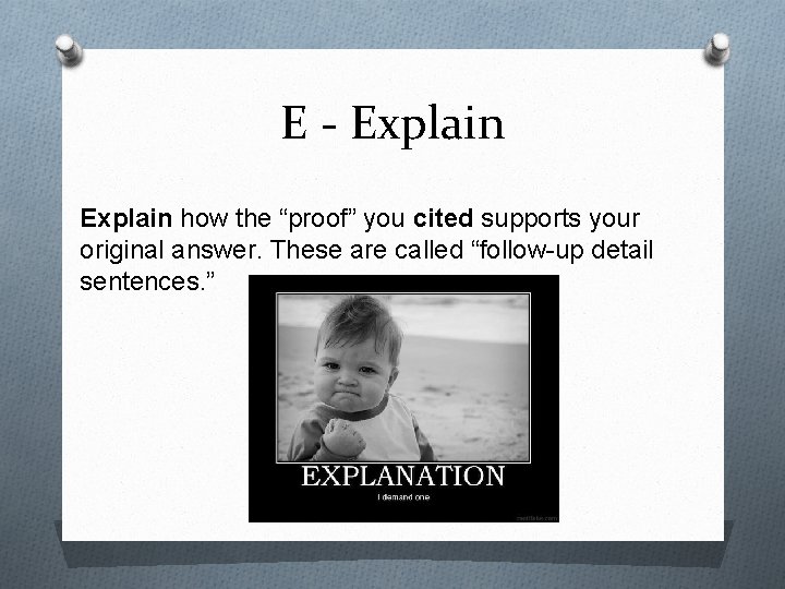 E Explain how the proof you cited supports