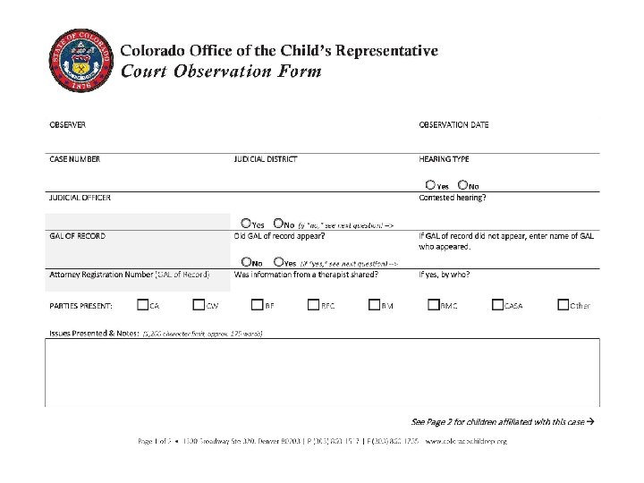 Court Observation Form Webinar Office of the Childs
