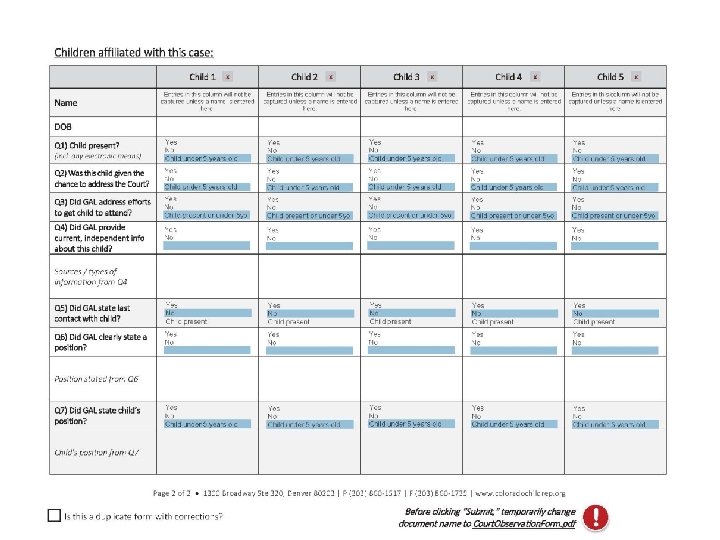 Court Observation Form Webinar Office of the Childs