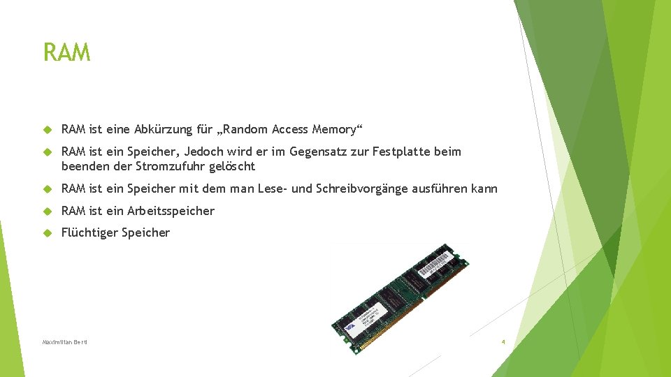 RAM ROM Von Maximilian Bertl bersicht Produzenten RAM