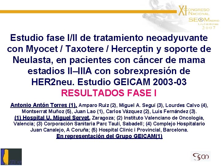 Estudio fase III de tratamiento neoadyuvante con Myocet