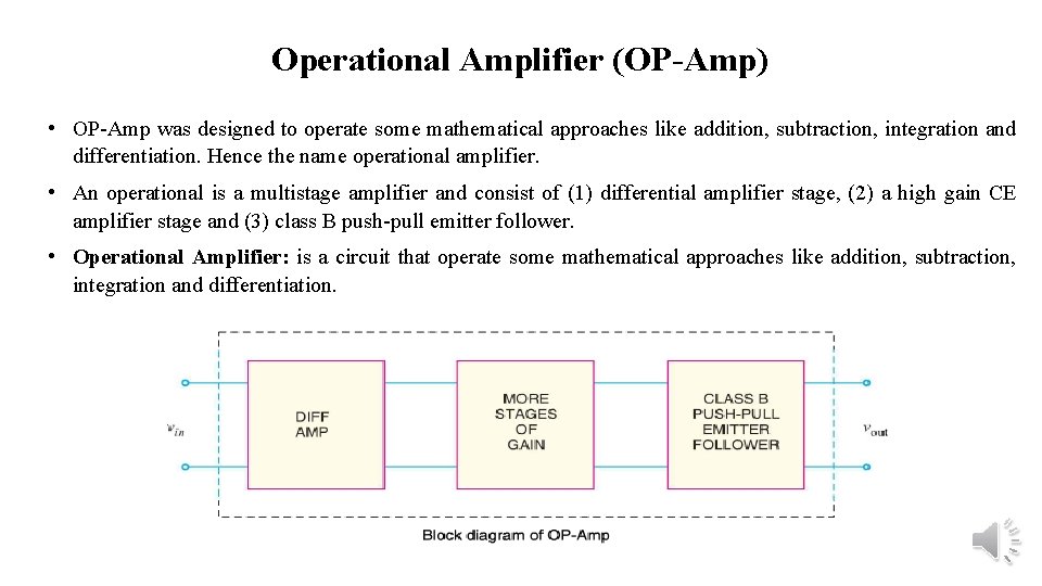 Operational Amplifier OPAmp OPAmp was designed to operate