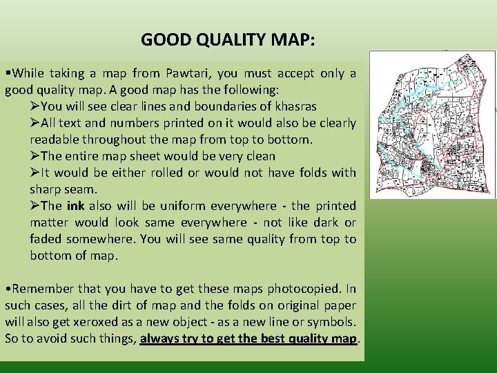 NABARD WADI GIS MIS Important Instructions NATIONAL CENTRE