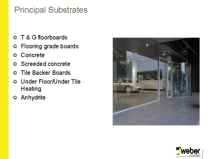 Substrate Identification Floors Principal Substrates T G floorboards