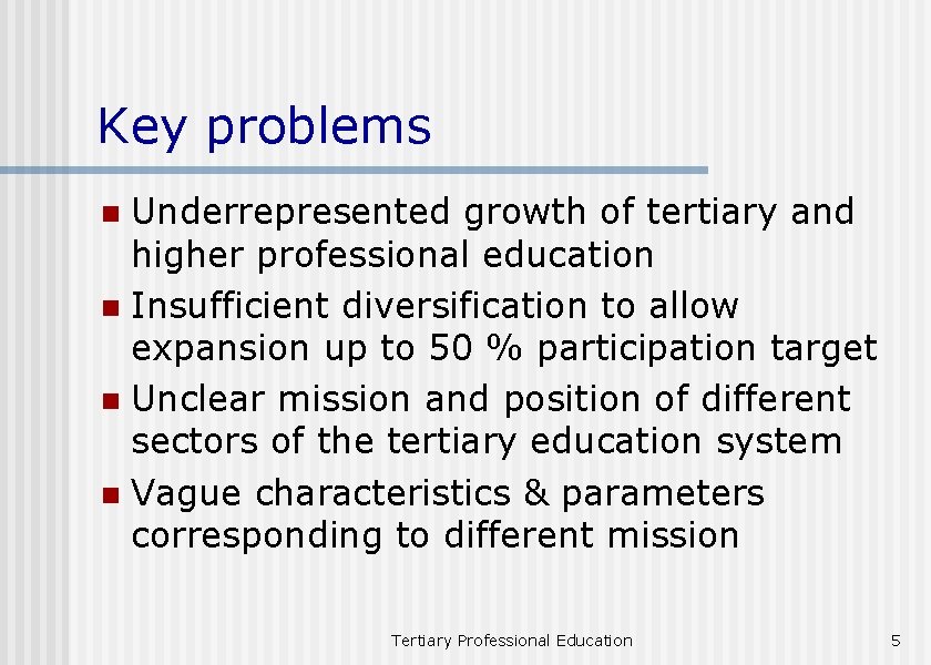 Tertiary Professional Education Development and Challenges OECD Country