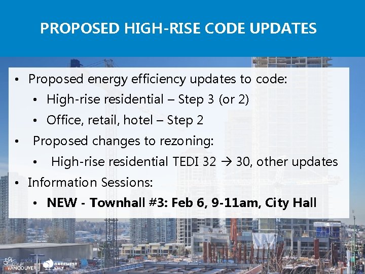 ZERO EMISSIONS BUILDING PLAN IMPLEMENTATION UPDATE UDI Breakfast