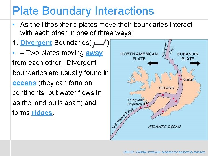 Plate Tectonics Plate Boundaries ONACD Editable curriculum ...