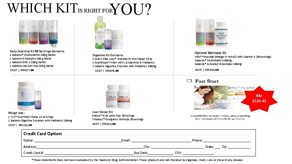 WHICH KITIS RIGHT FORYOU Daily Essential Kit 30