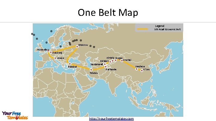 One Belt Map Legend Silk Road Economic Belt