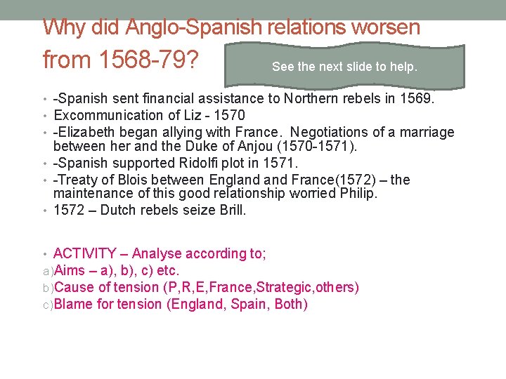 SETTLER Consider the relative importance of these reasons