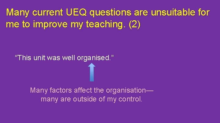 Getting Feedback from Students Why UEQs are Not