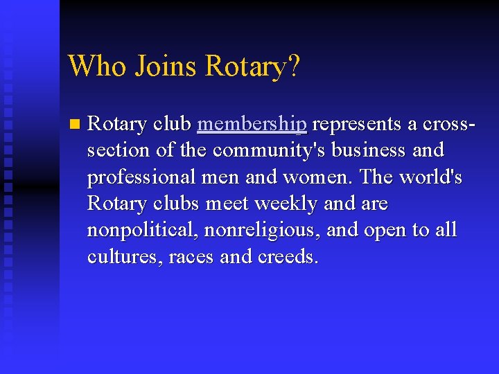 Rotary International The Rotary Club of Reston presents