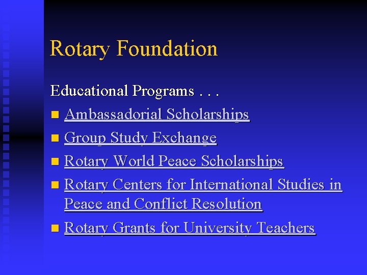 Rotary International The Rotary Club of Reston presents