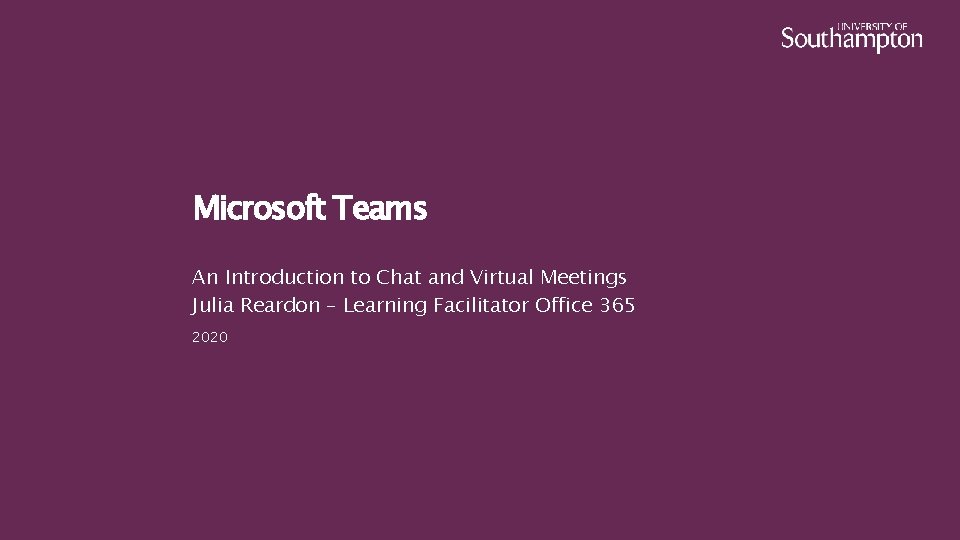 Microsoft Teams An Introduction to Chat and Virtual