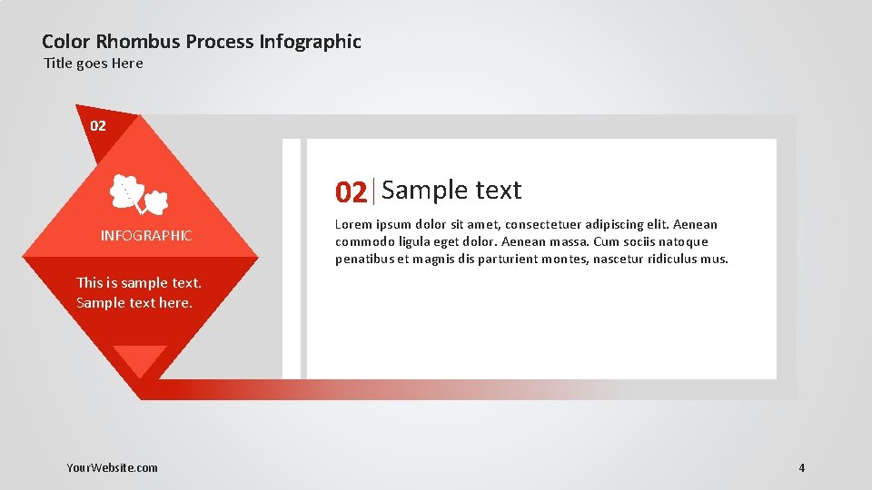 01 02 03 04 Color Rhombus Process Infographic