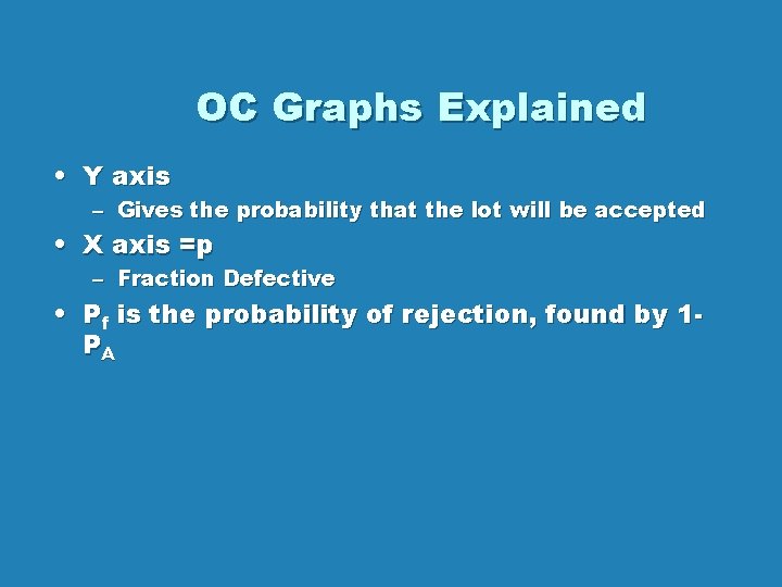 Presentation Overview Operation Characteristic OC curve Defined Explanation