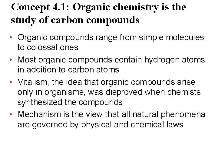 Concept 4 Carbon and the Molecular Diversity of