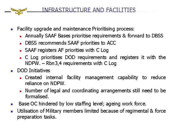 PCD VISITS TO SELECTED BASES IN THE SOUTH