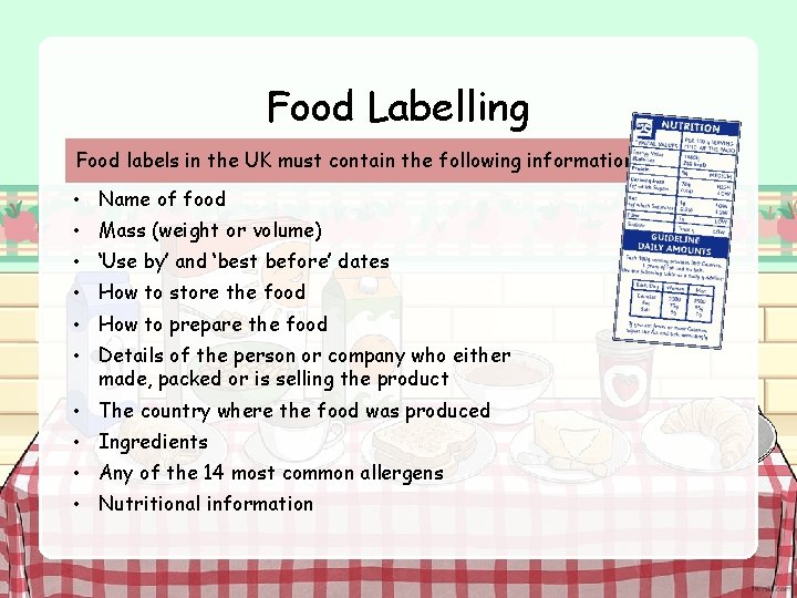 Aim By investigating food labelling systems I can