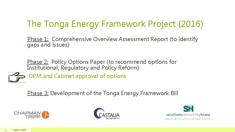 The Tonga Energy Sector Legal Framework How legislation