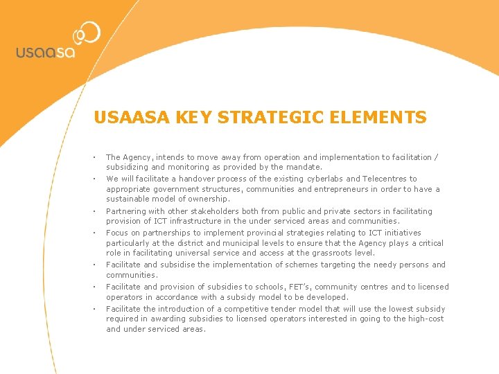BRIDGING THE DIGITAL DIVIDE UNIVERSAL SERVICE ACCESS AGENCY
