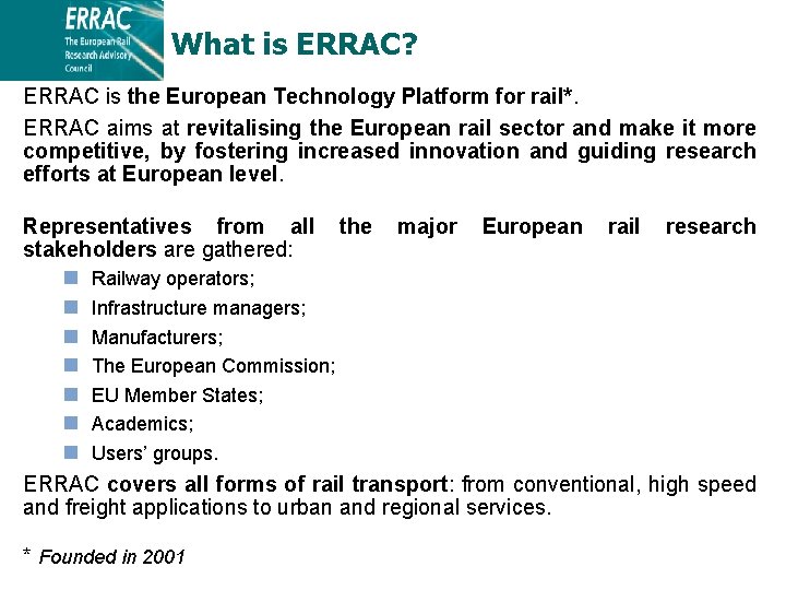 Stakeholder meeting on the SHIFTRAIL Strategic Master Plan