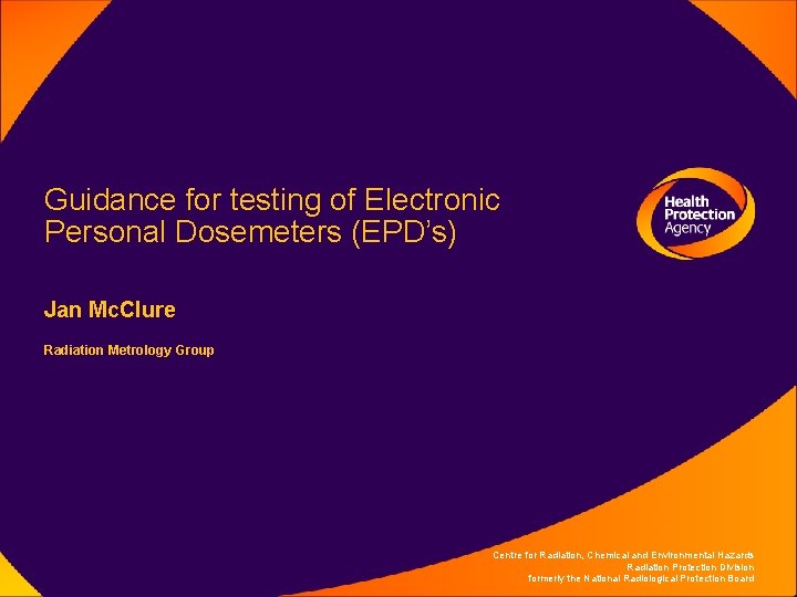 Guidance for testing of Electronic Personal Dosemeters EPDs