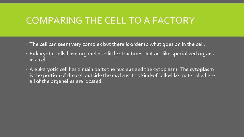 CHAPTER 7 2 Eukaryotic Cell Structure COMPARING THE