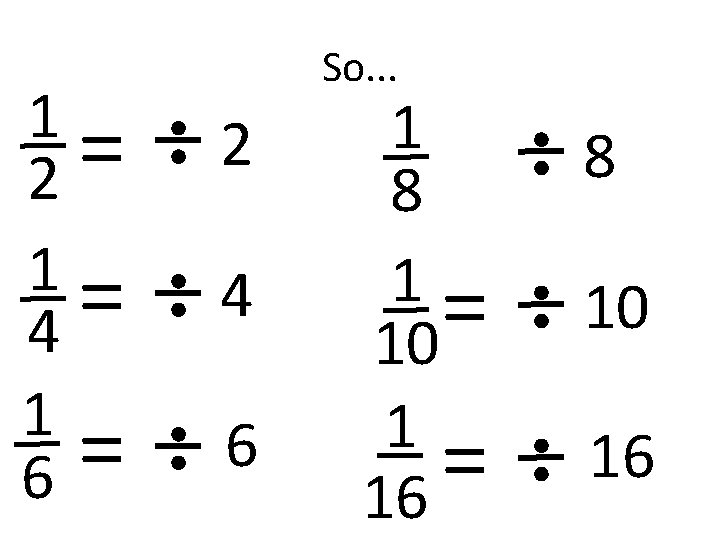 Fractions Finding fractions of whole numbers Find 120