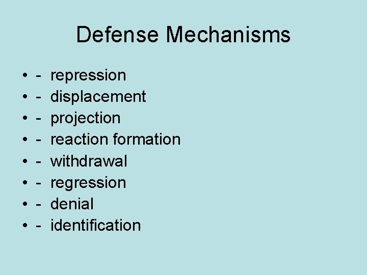 Stress Review Defense Mechanisms repression displacement projection ...