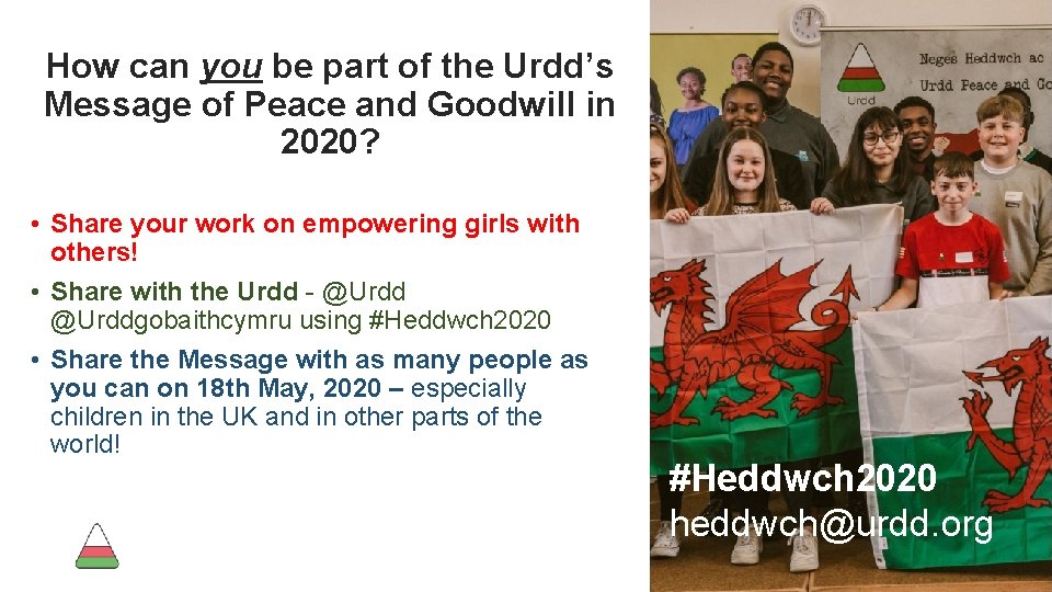 Assembly for Primary Schools urdd cymru Equality Why