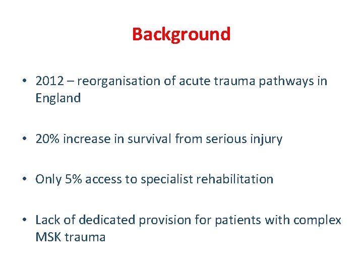 Conceptualising the key components of rehabilitation following major