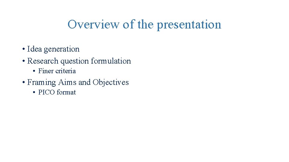 Aims Objectives Dr Carolin Elizabeth George Assistant Division