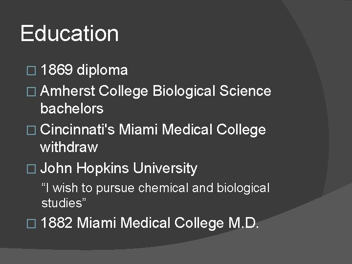 Historical Presentation by Austin Lloyd EDWARD MUSSEY HARTWELL