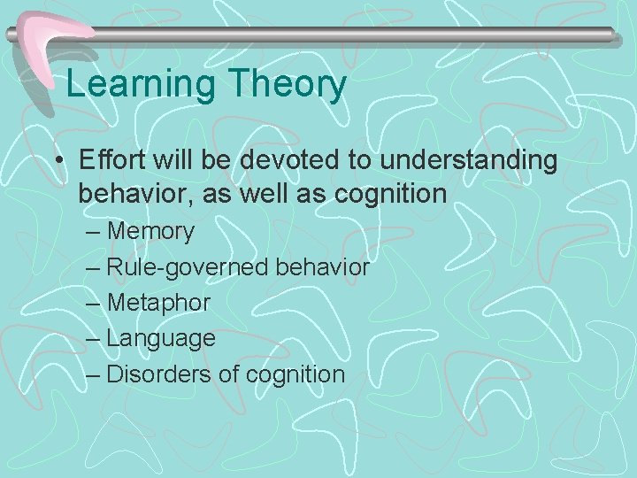 Theories of Learning Thomas G Bowers Ph D