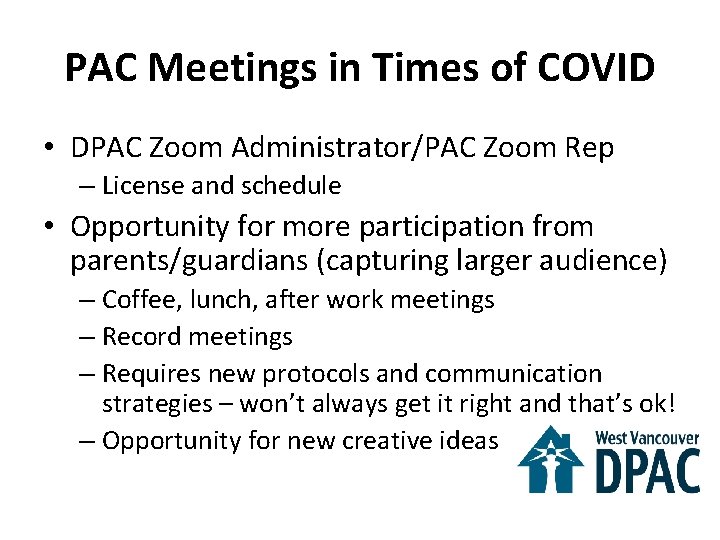 PAC 101 In the Time of COVID By