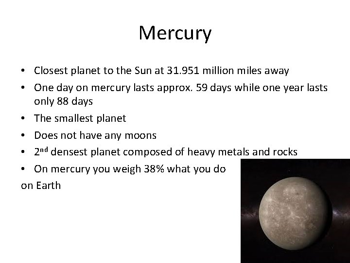 Solar System Notes What determines day and year